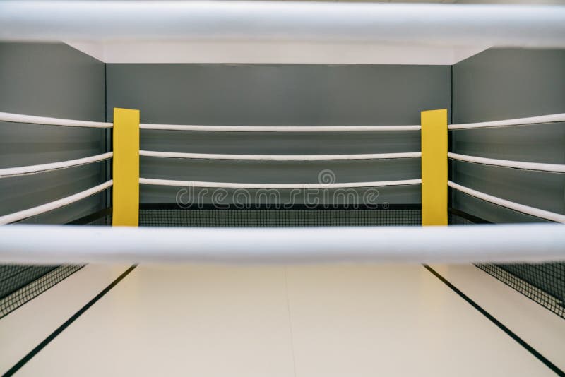 Empty Boxing Ring in the Gym with No People Stock Image - Image of ...