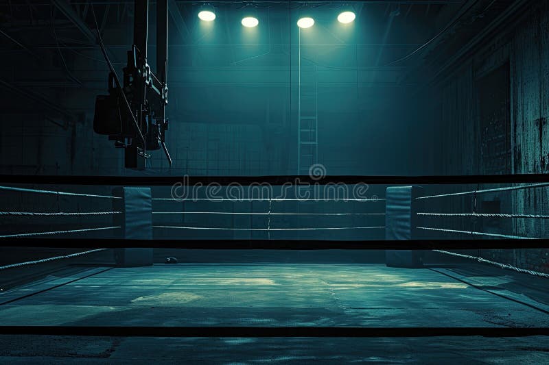 Empty Boxing Ring with Background Lights. Generative AI. Stock Photo ...