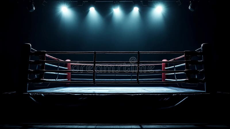 Empty Boxing Ring Spotlight Dramatic Fight Night Stock Video - Video of ...