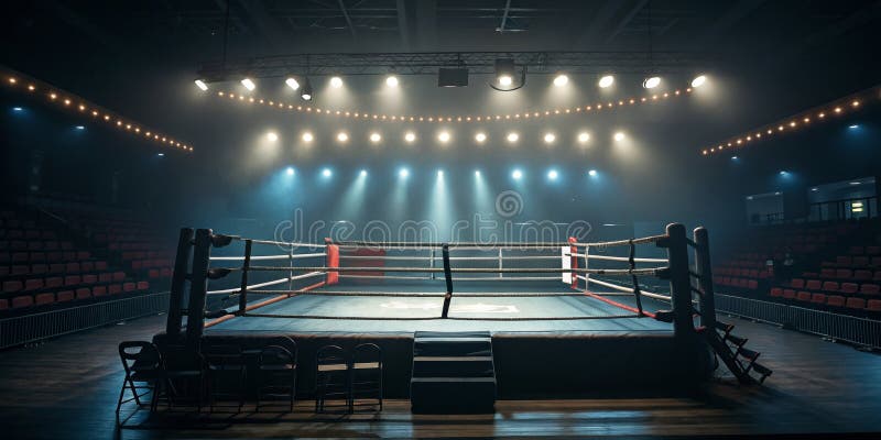 Empty Boxing Ring in Stadium Dramatic Lighting, Cinematic Composition ...