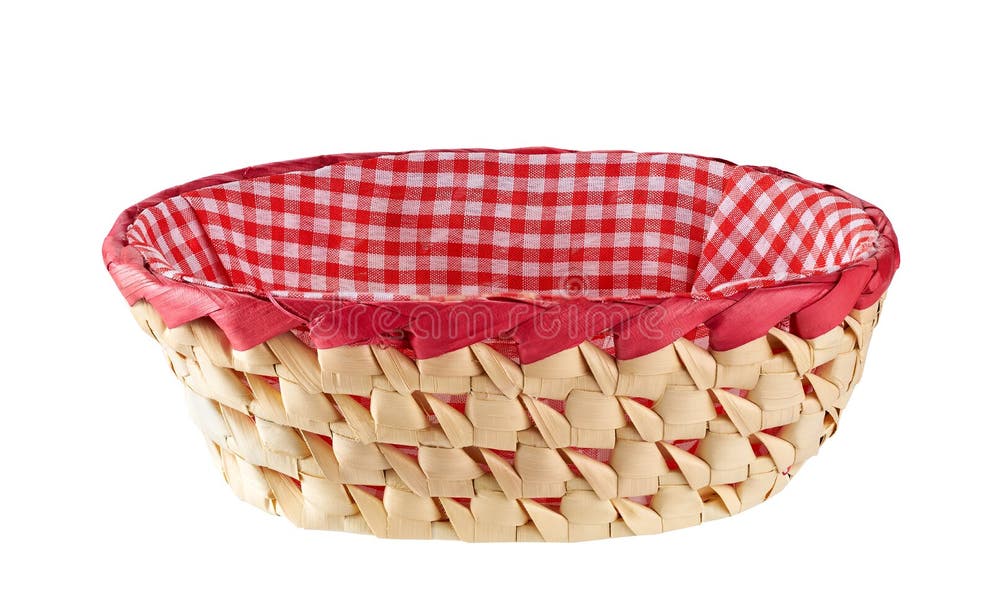 Empty Bread Basket Isolated on White Background. Bread Wicker Basket ...