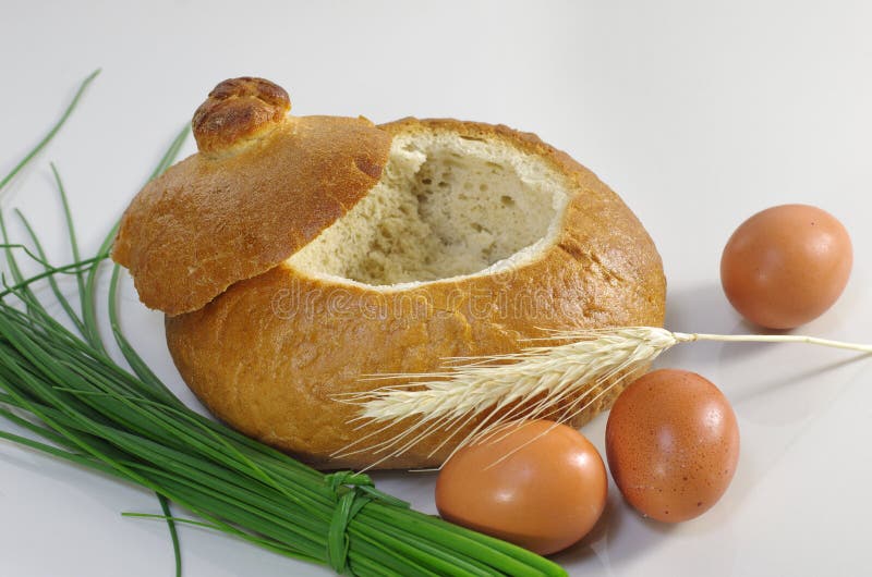 Empty Bread Bowl with a Lid Stock Image - Image of fresh, appetizing ...
