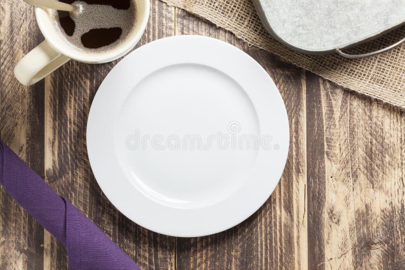 Empty Breakfast Plate Background Stock Photo - Image of background ...