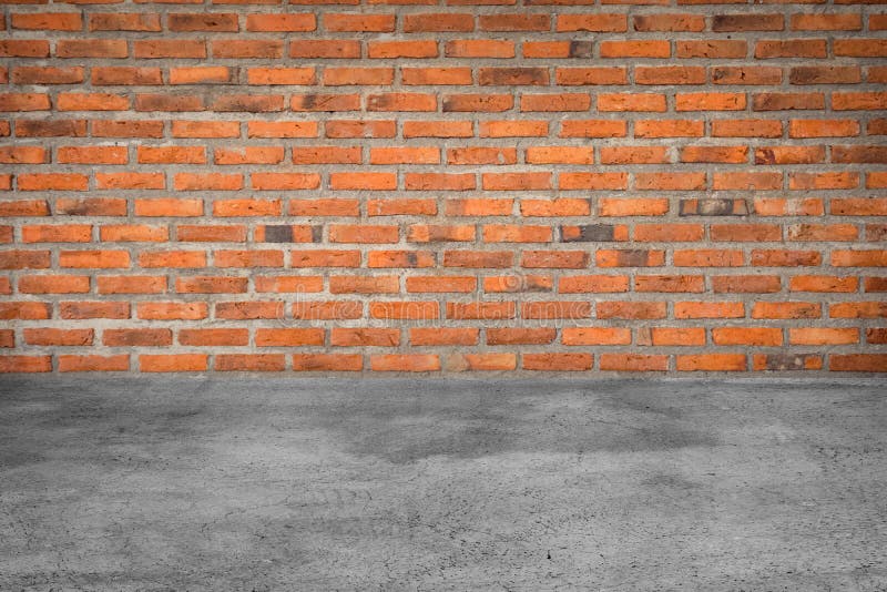 Empty Brick Wall with Concrete Floor Room Interior Stock Photo - Image of decor, clean: 203449566