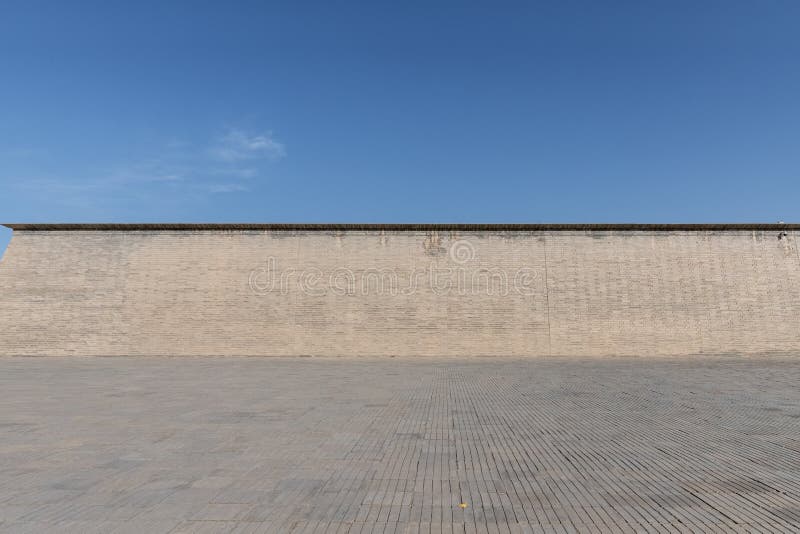 Empty Brick Wall and Floor Background Stock Image - Image of floor ...