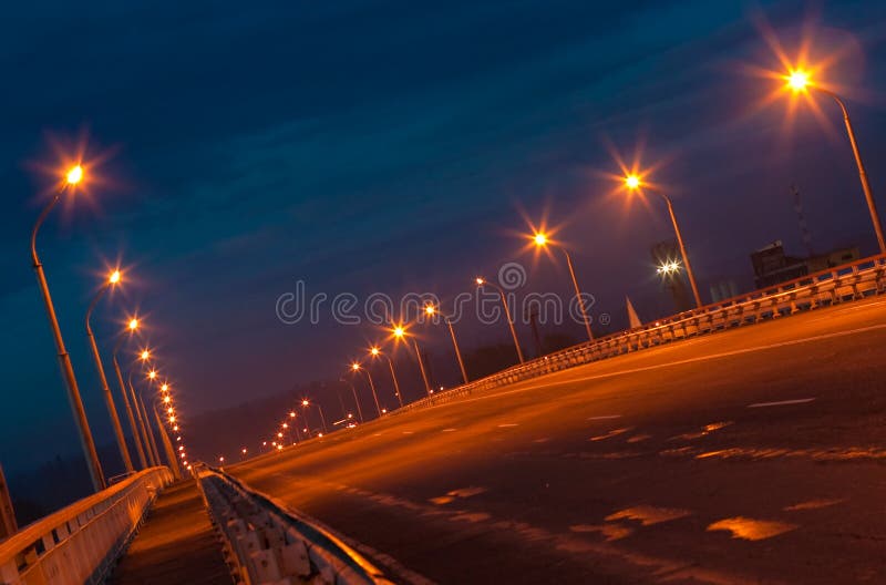 Night city lights stock photo. Image of bridge, night - 9070078