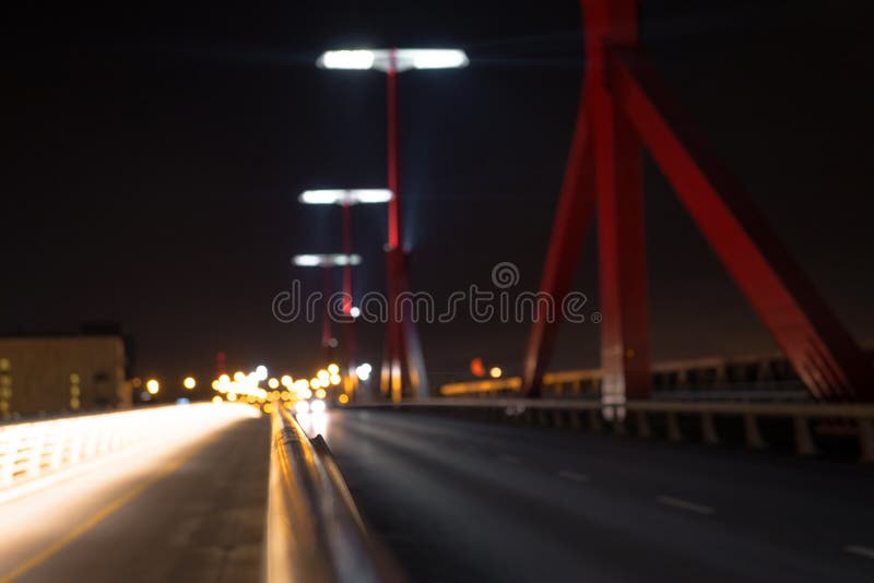 Empty bridge at night stock image. Image of direction - 46137541