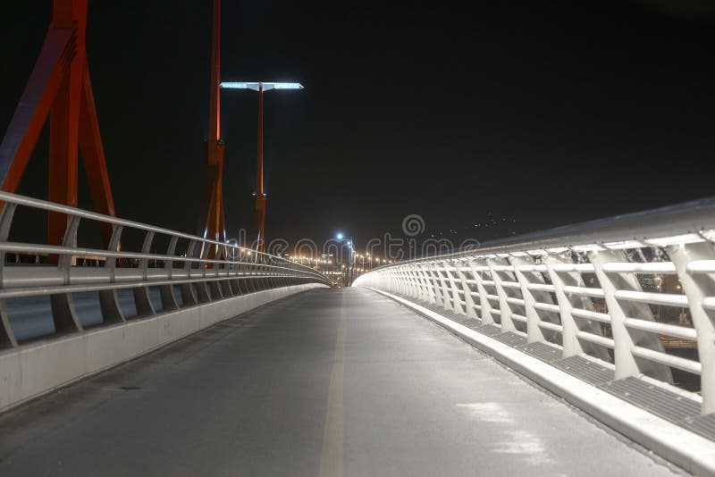 Empty bridge at night stock image. Image of auto, color - 50864309