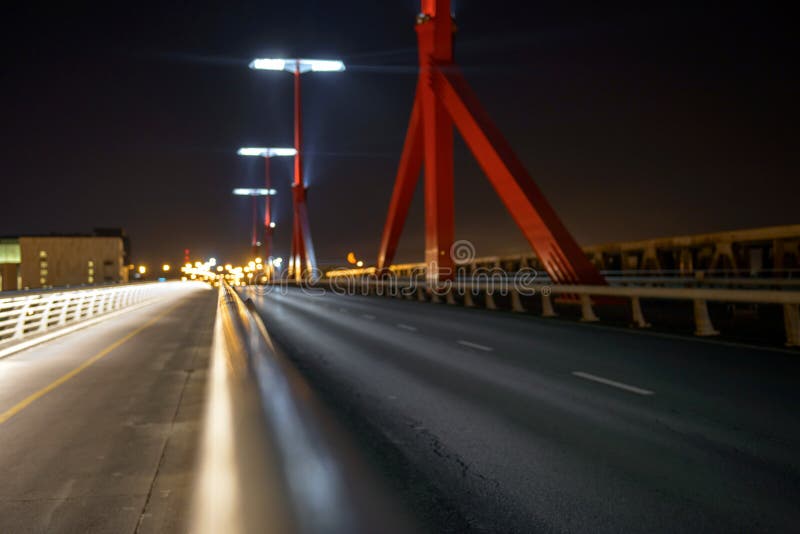 Empty bridge at night stock photo. Image of highway, nightlife - 52067146