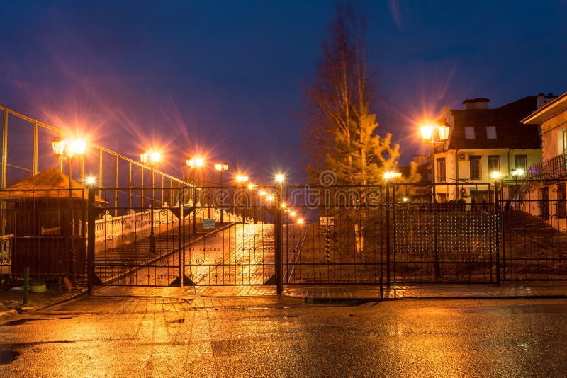 Empty bridge at night stock photo. Image of blue, highway - 90923760