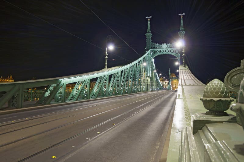 Empty Bridge by Night Slant Tele Stock Image - Image of direction ...