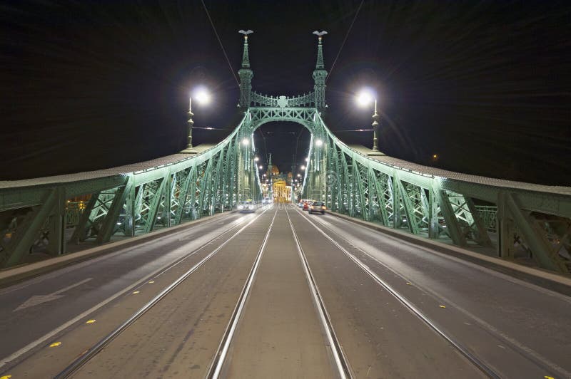 Empty Bridge by Night Slant Tele Stock Image - Image of direction ...