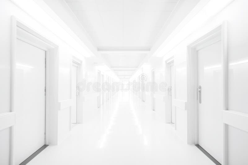 Empty Bright Hallway in Modern Building a Modern Empty White Corridor ...