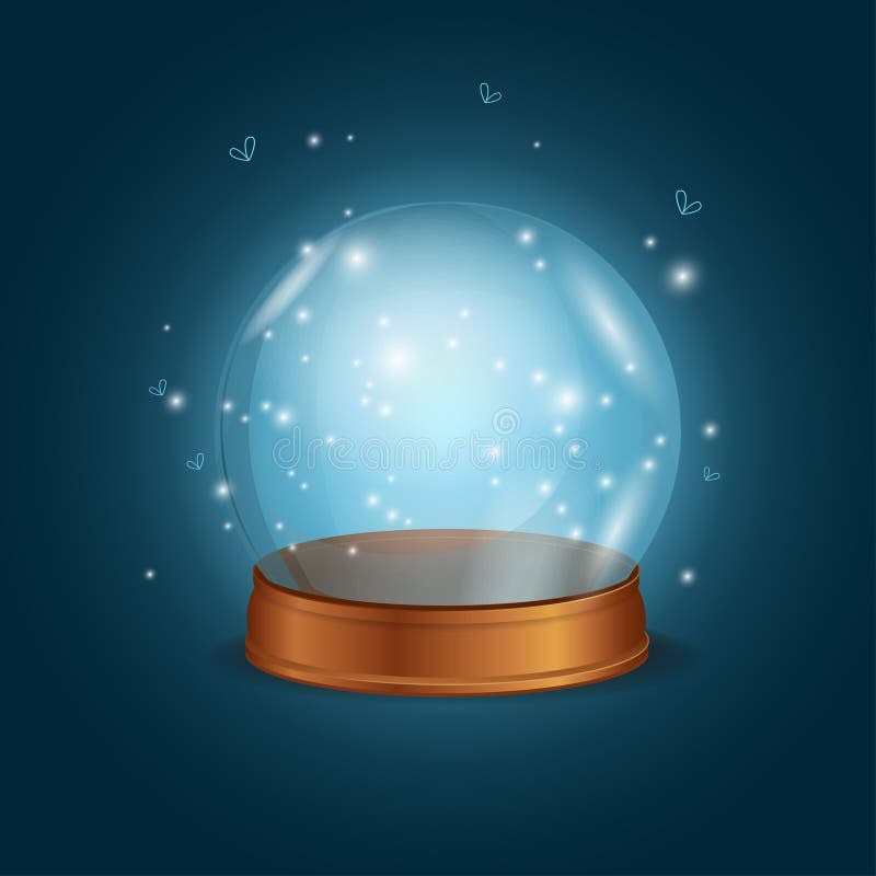 Empty Bright Glowing Crystal Ball. Vector Stock Vector - Illustration ...