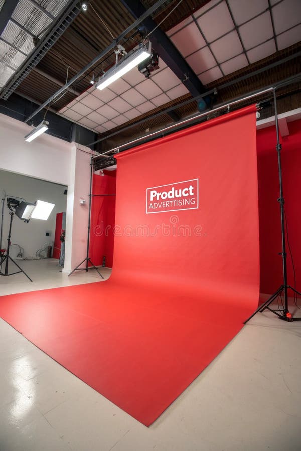 Empty Bright Red Studio Background for Product Display Stock ...