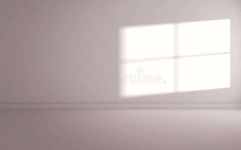 Empty Bright Office Room with White Walls and Square Lights. 3d Render ...
