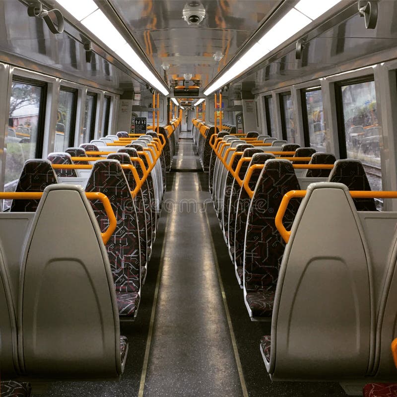 Empty Brisbane City Train editorial photography. Image of rail - 195304742