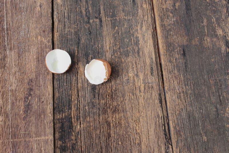 Empty Broken Egg Shell on Wooden Table Background Stock Image - Image ...