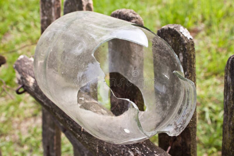 Empty broken glass jar. stock image. Image of glass, storage - 70940737