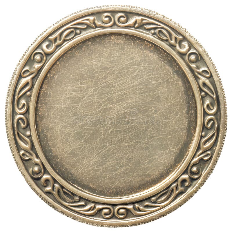 Empty Bronze Coin Isolated on a White Background. Stock Photo - Image ...