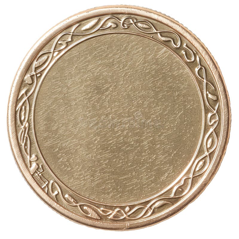 Empty Bronze Coin Isolated on a White Background. Stock Photo - Image ...