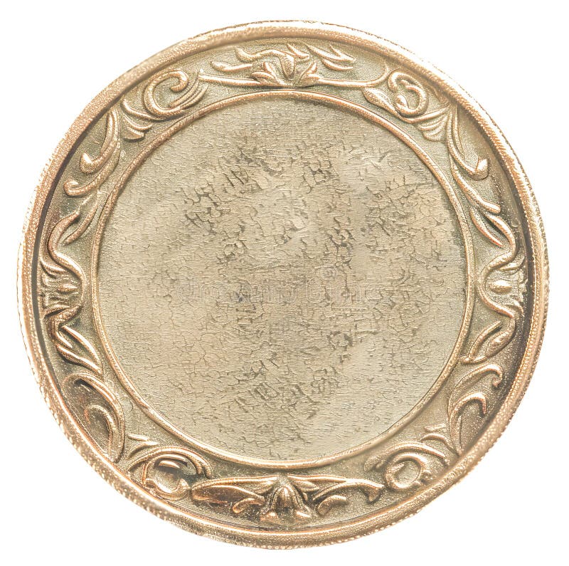 Empty Bronze Coin Isolated on a White Background. Stock Photo - Image ...