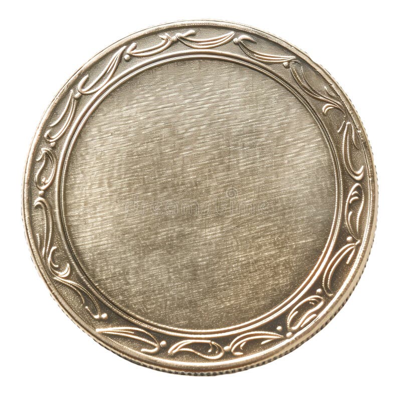 Empty Bronze Coin Isolated on a White Background. Stock Photo - Image ...