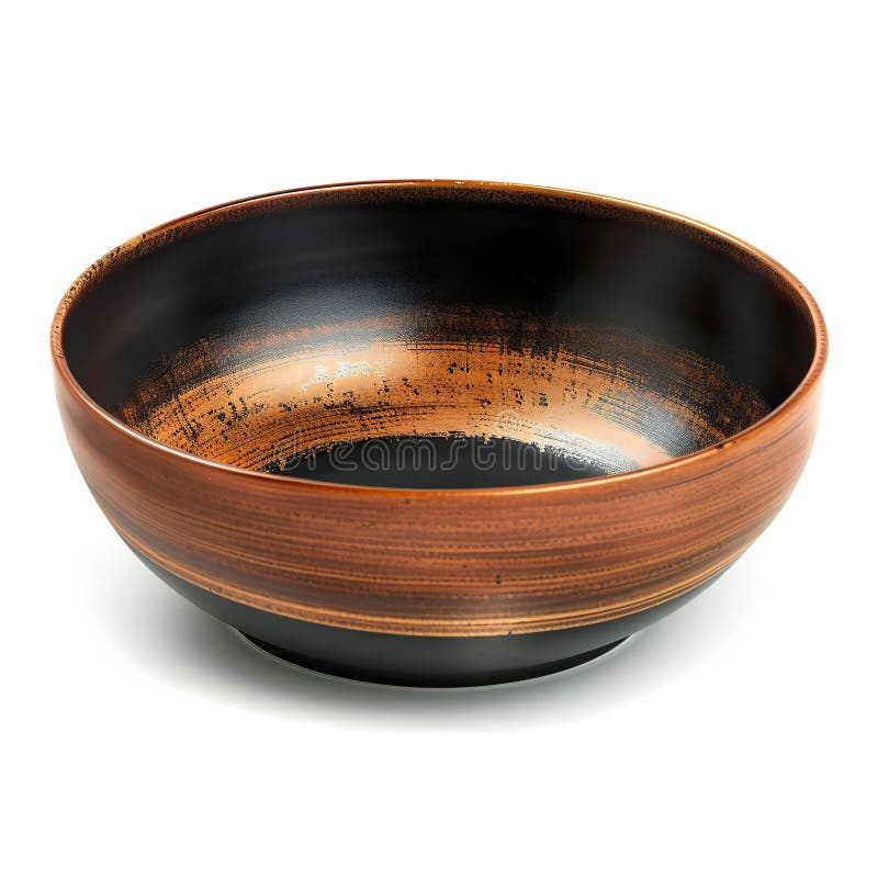 Empty Brown Bowl Isolated on White Background Stock Illustration ...