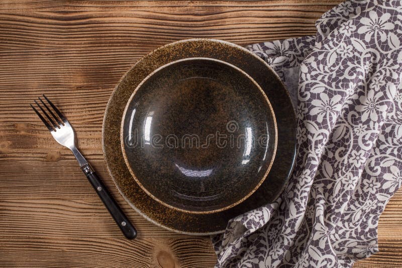 Empty brown bowl stock image. Image of bowl, board, blank - 166659157