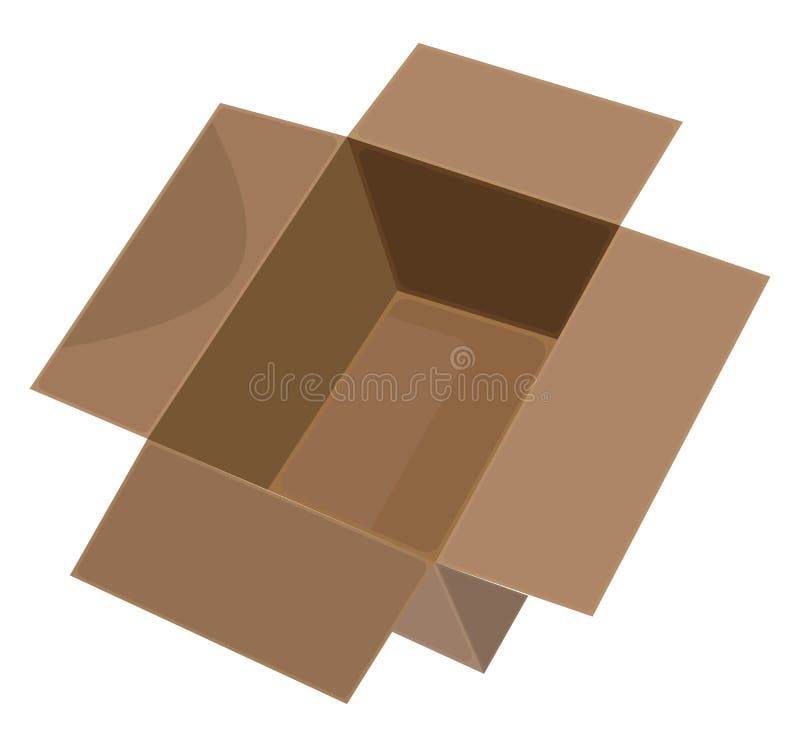 Empty brown box, icon stock vector. Illustration of blank - 261385172