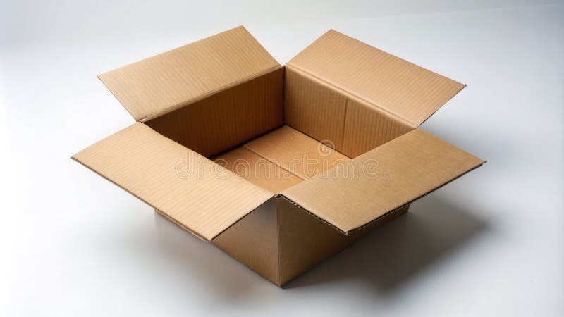 Empty Brown Cardboard Box Flat Lay a Versatile Packaging Solution Stock ...