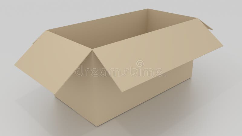 Empty Brown Cardboard Box Opened, Ready To Wrap Things in it on Stock ...