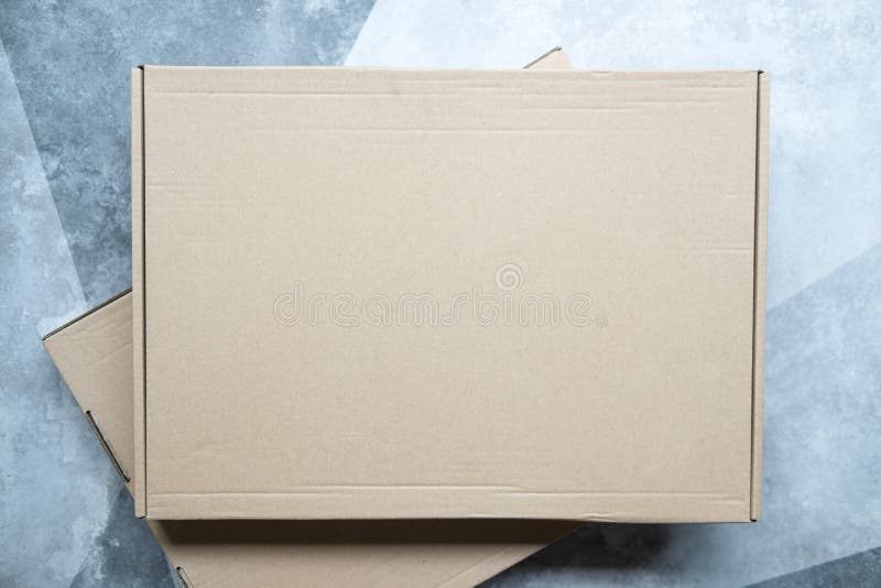 Empty Brown Cardboard Boxes with Lid Stock Photo - Image of craft ...