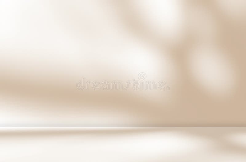 Empty Brown Cream Beige Room Studio with Shadow of Tree Overlay Effect ...