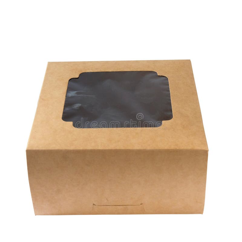 Empty Brown Paper Box with Transparent Window Stock Image - Image of ...