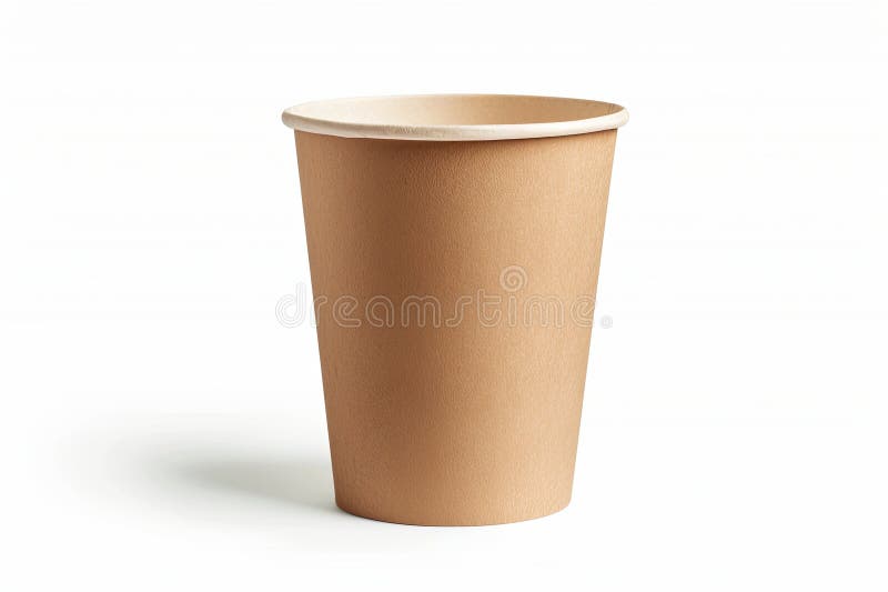 Empty Brown Paper Cup Isolated on White Stock Image - Image of paper ...