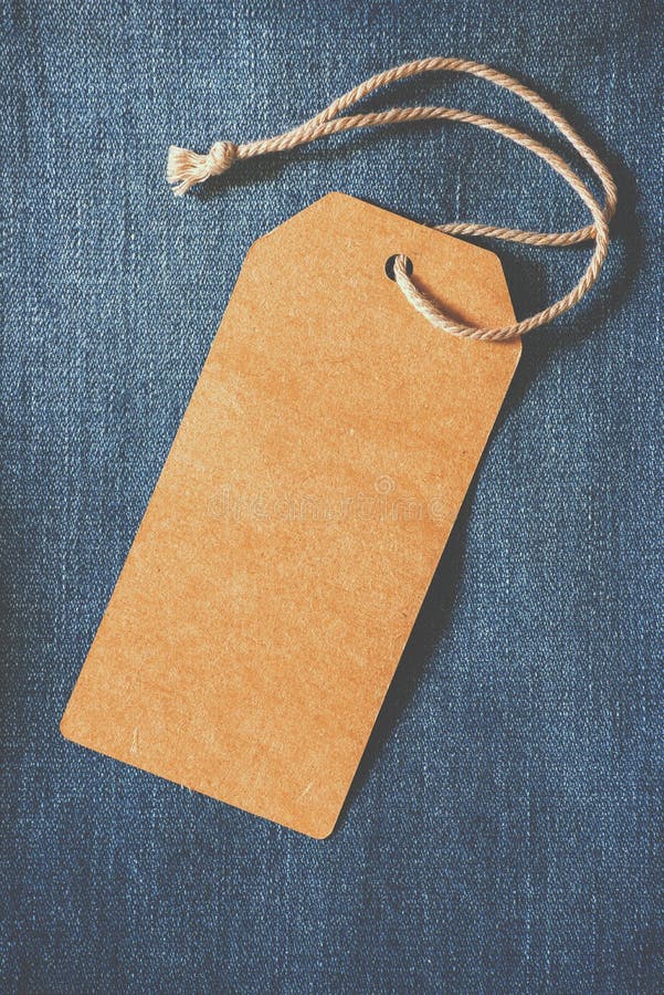 Empty Brown Paper Tag of Jean Stock Image - Image of pocket, jeans ...