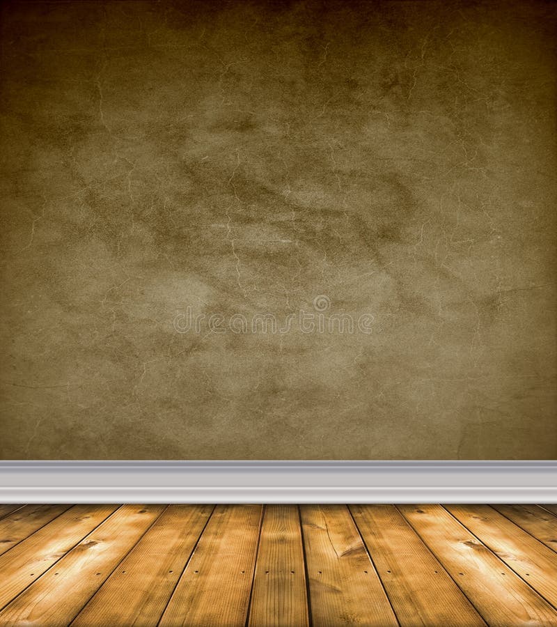 Empty Brown Room with Bare Floors Stock Photo - Image of bare ...