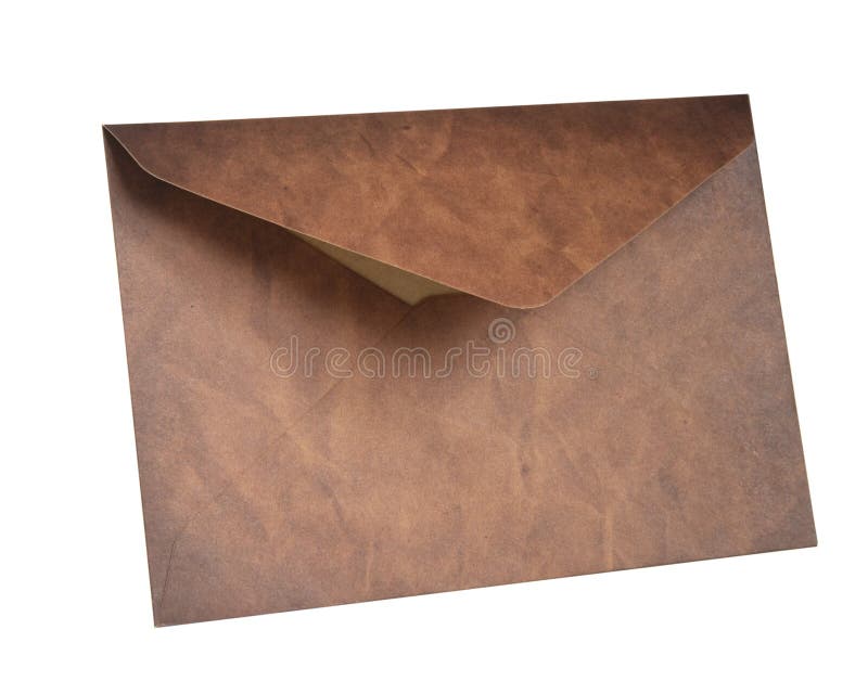 Empty Brown Vintage Paper Envelope Isolated on the White Stock Photo ...