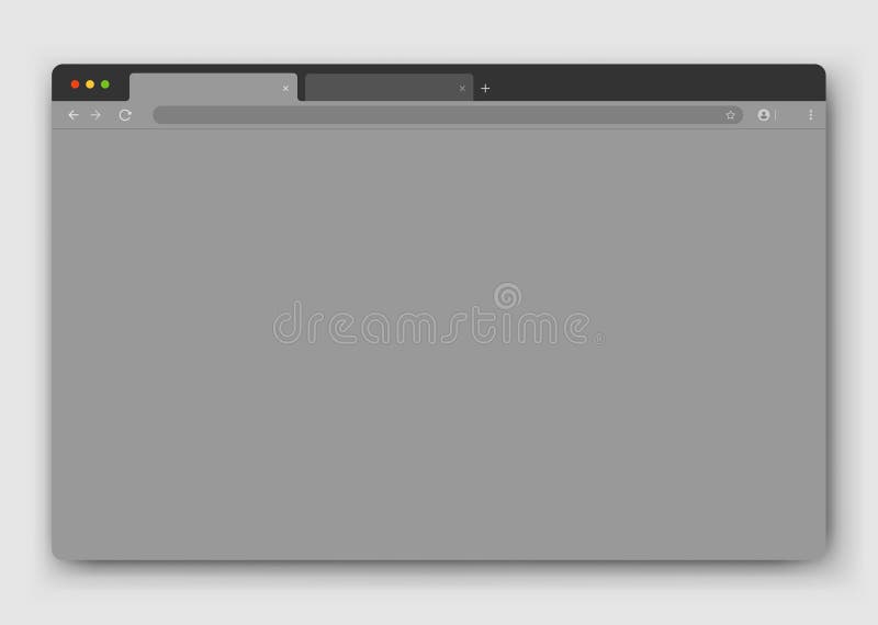 An Empty Browser Window in Dark Gray on a Gray Background. Stock Vector ...
