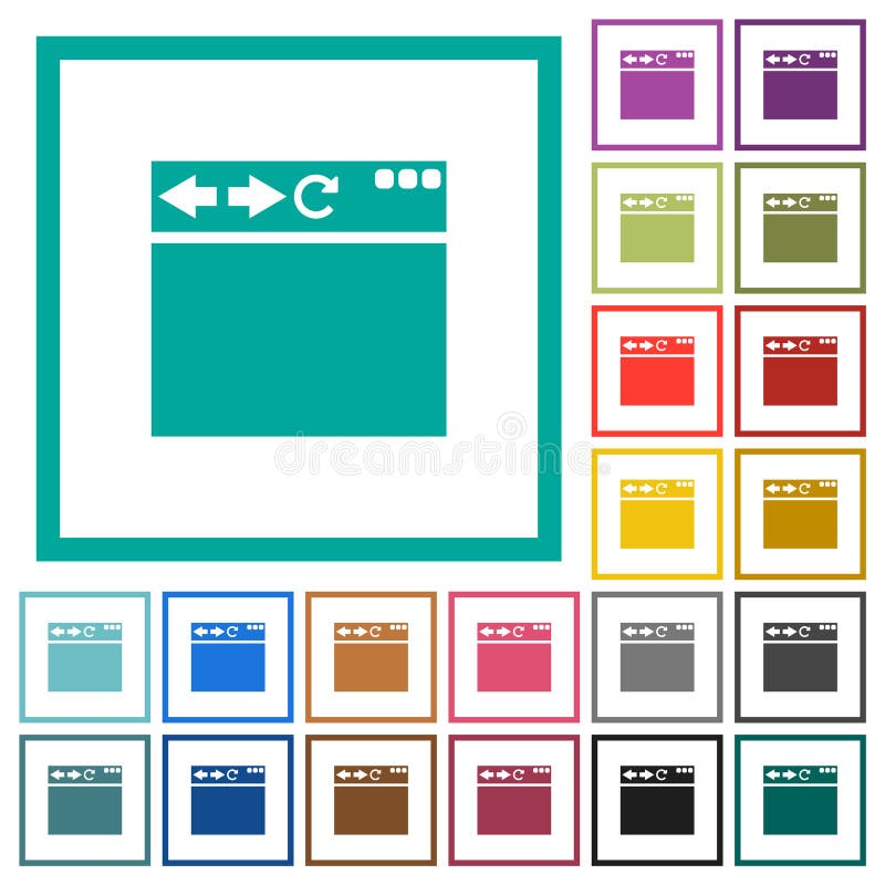 Empty Browser Window Flat Color Icons with Quadrant Frames Stock Vector ...