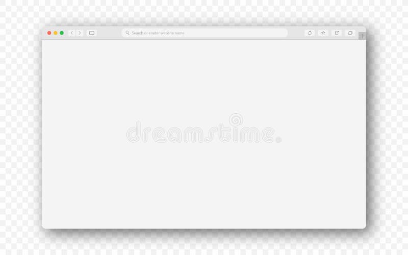 Empty Browser Window on Transparent Background. Empty Web Page Mockup ...