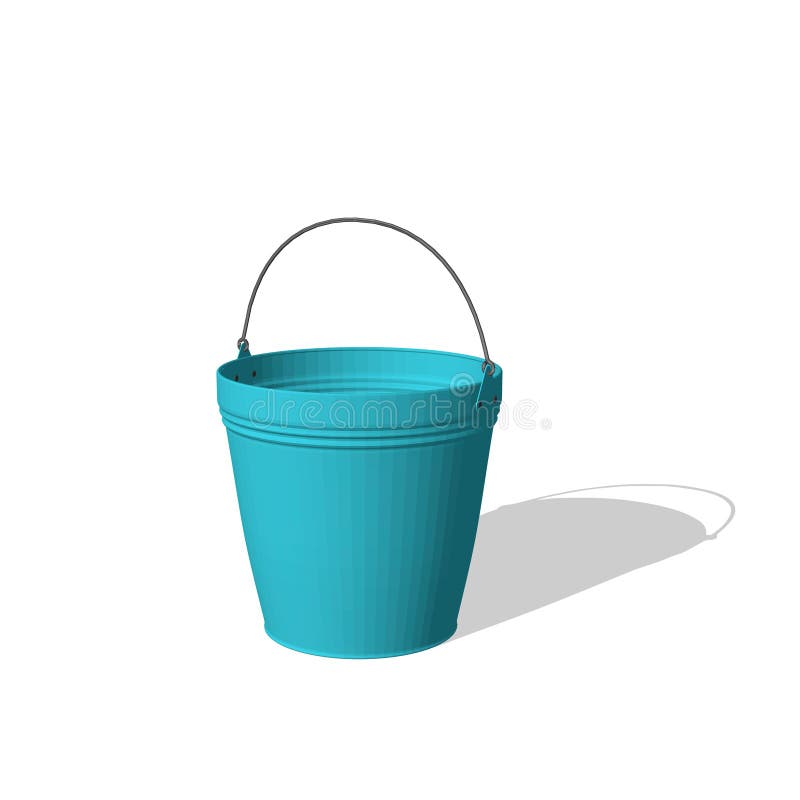 Empty Bucket. 3d Vector Illustration. Stock Vector - Illustration of ...