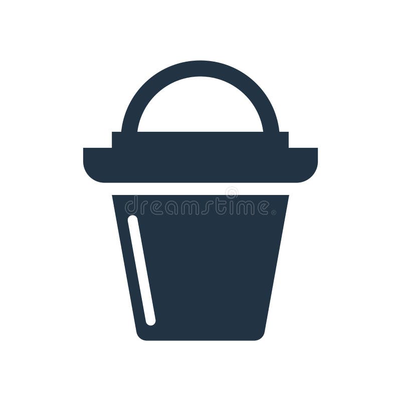 Empty Bucket Icon Vector Isolated on White Background, Empty Bucket ...