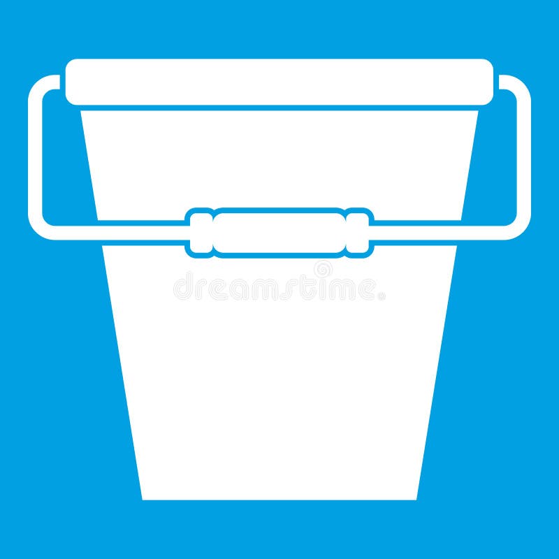 Empty bucket icon white stock vector. Illustration of hygiene - 120423649