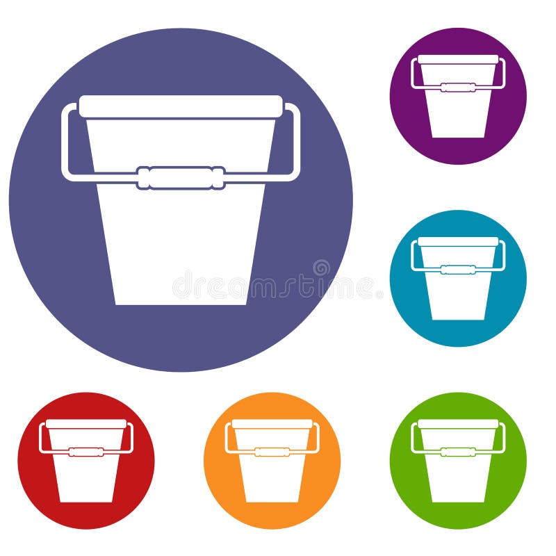 Empty Bucket Icons Set Stock Illustrations – 661 Empty Bucket Icons Set ...