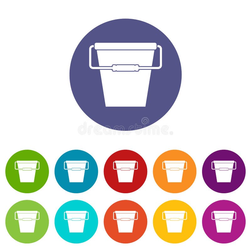 Empty bucket set icons stock vector. Illustration of equipment - 85080683