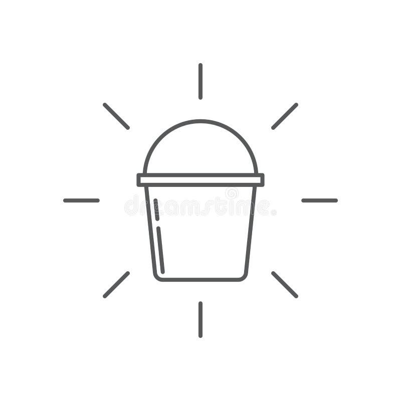 Empty Bucket Vector Icon Symbol Isolated on White Background Stock ...