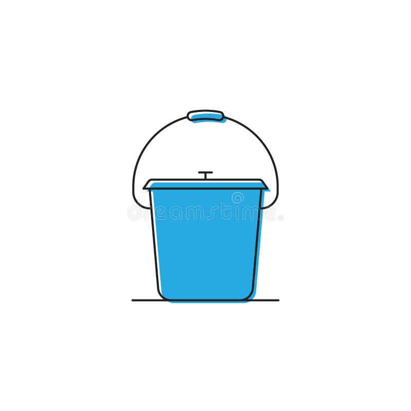 Empty Bucket Vector Icon Symbol Isolated on White Background Stock ...