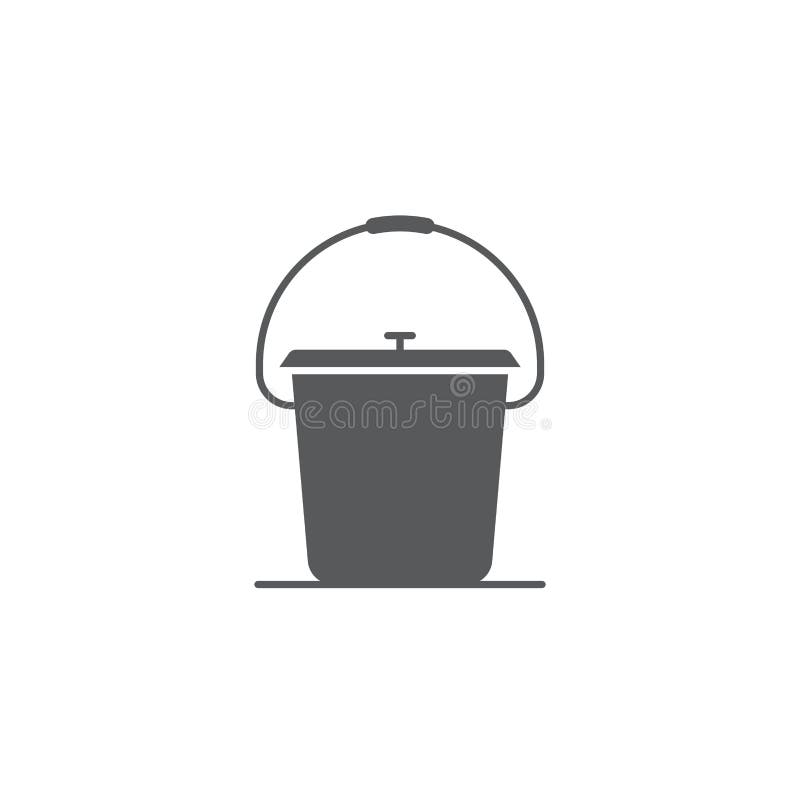 Empty Bucket Vector Icon Symbol Isolated on White Background Stock ...